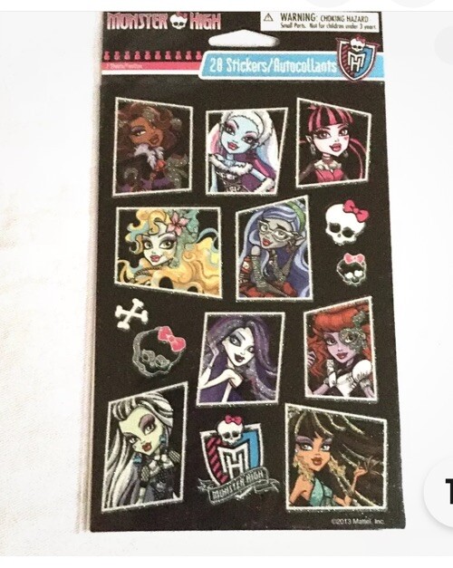 Monster high stickers glittery 2 Packs 2013 spectra, Abby, Frankie ...