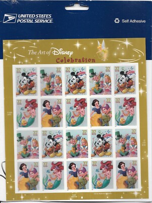 #3912-15 MNH THE ART OF DISNEY CELEBRATION-MICKEY-ALICE SHEET FV $7.40 ...