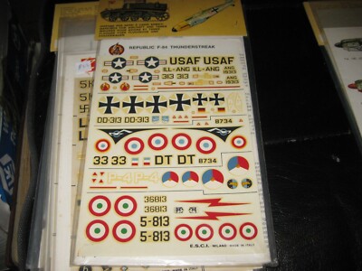 F-84 F, RF-84F Decal sheet by ESCI in 1/72 scale - 4 versions | eBay