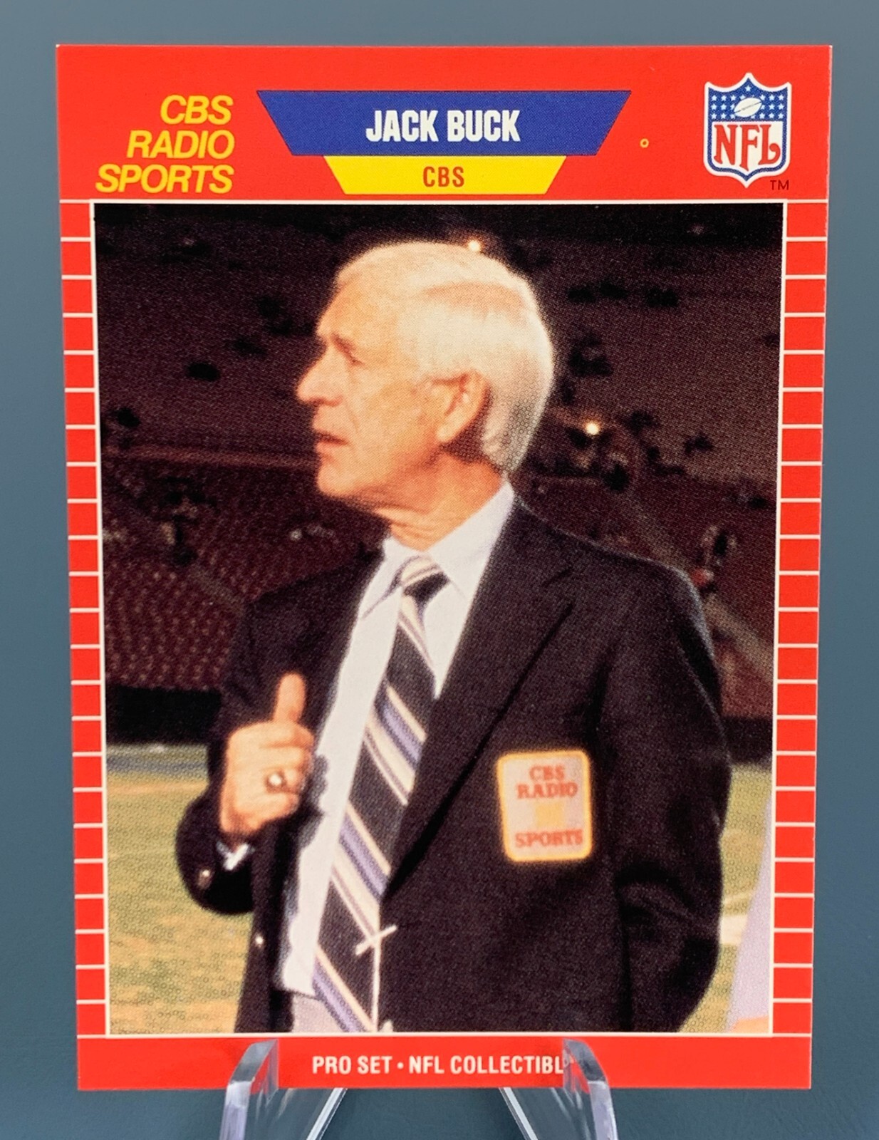 1989 NFL Pro Set Jack Buck Announcer Card #11 CBS Radio Sports ...