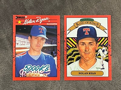 2- 1990 Donruss Nolan Ryan ERROR Cards Both Reverse Back #659 & #665 NM ...
