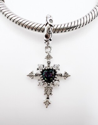 Vintage Crucifix Dangle Charm Cross Pendant Genuine 925 Sterling Silver ...