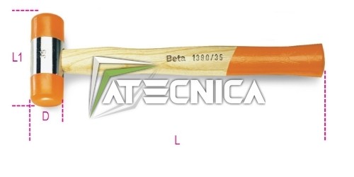 Mazzuola martello martelli mazzetta in gomma plastica Beta Tools 1390 ...