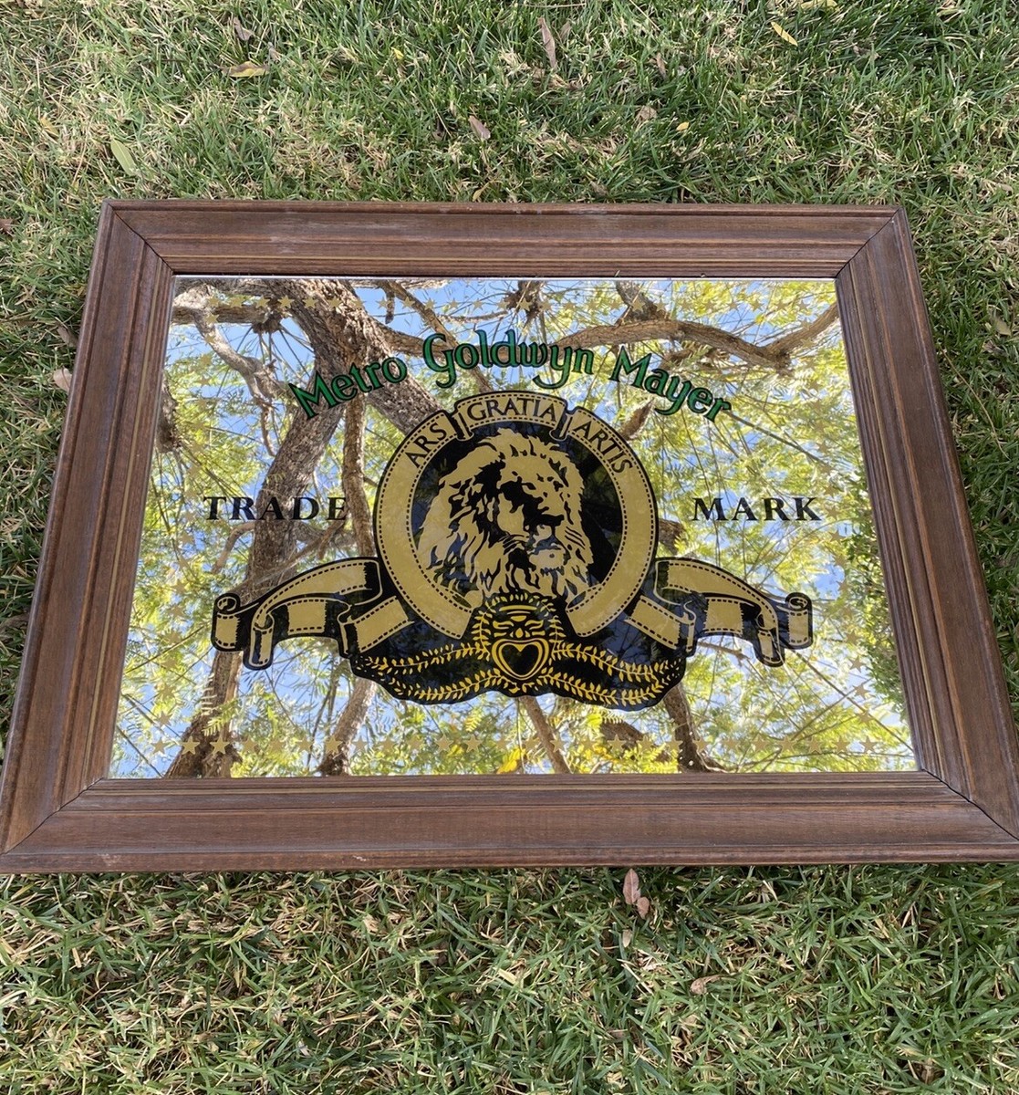 Vintage MGM Metro Goldwyn Mayer Etched Mirror 29x23 Movies Vintage MGM Metro Goldwyn Mayer Etched Mirror 29x23 Movies