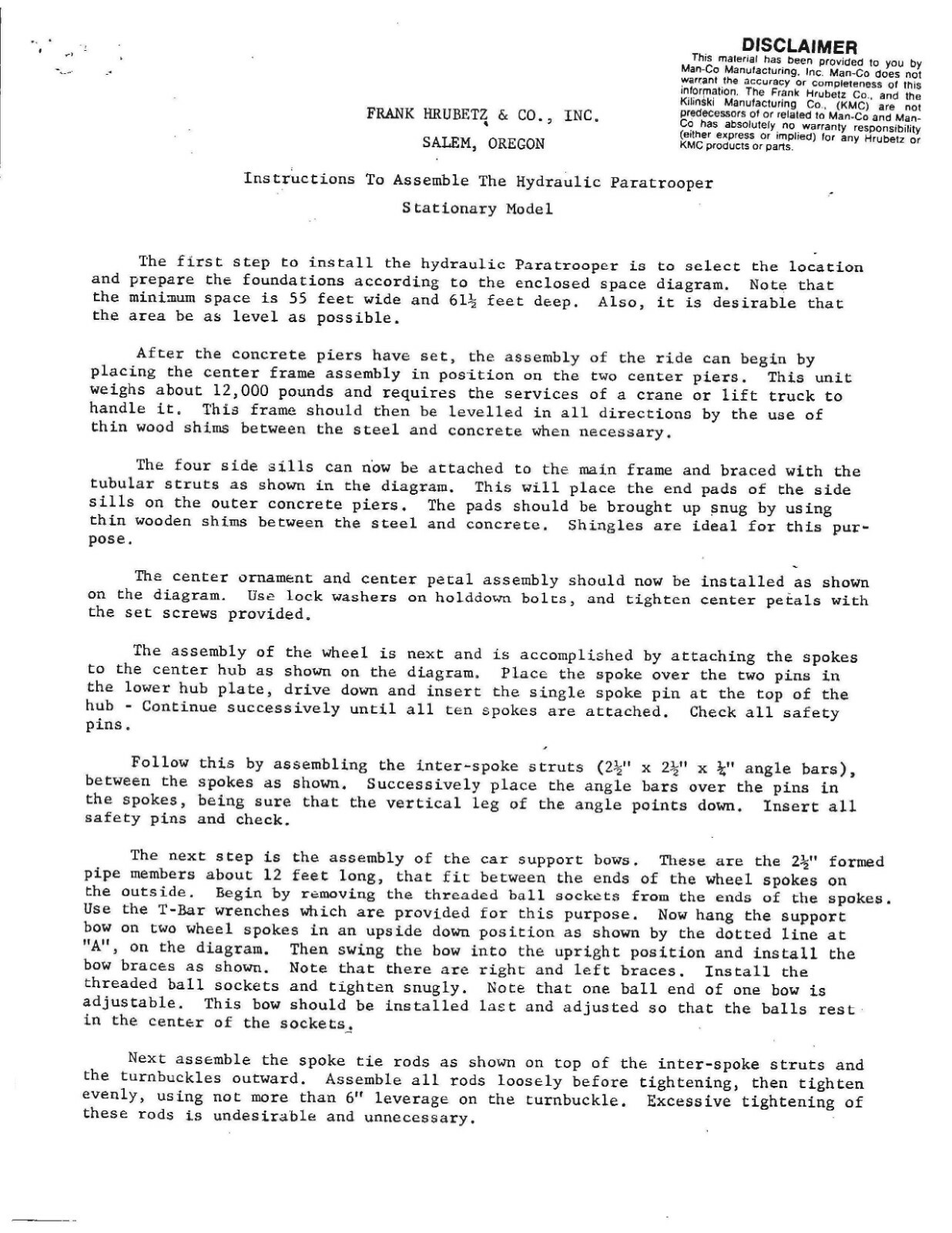 Frank Hrubetz & Co. - Hydraulic Paratrooper - Service Manual | eBay