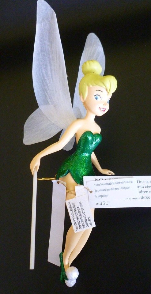 Disney Christmas Collection Tinkerbell Tree Topper Glitter Wings Fairy ...