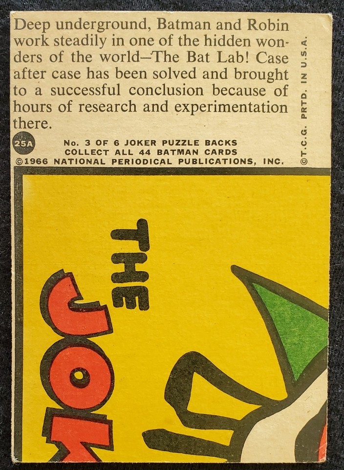 1966 Batman In The Batlab Topps National Card #25A | eBay