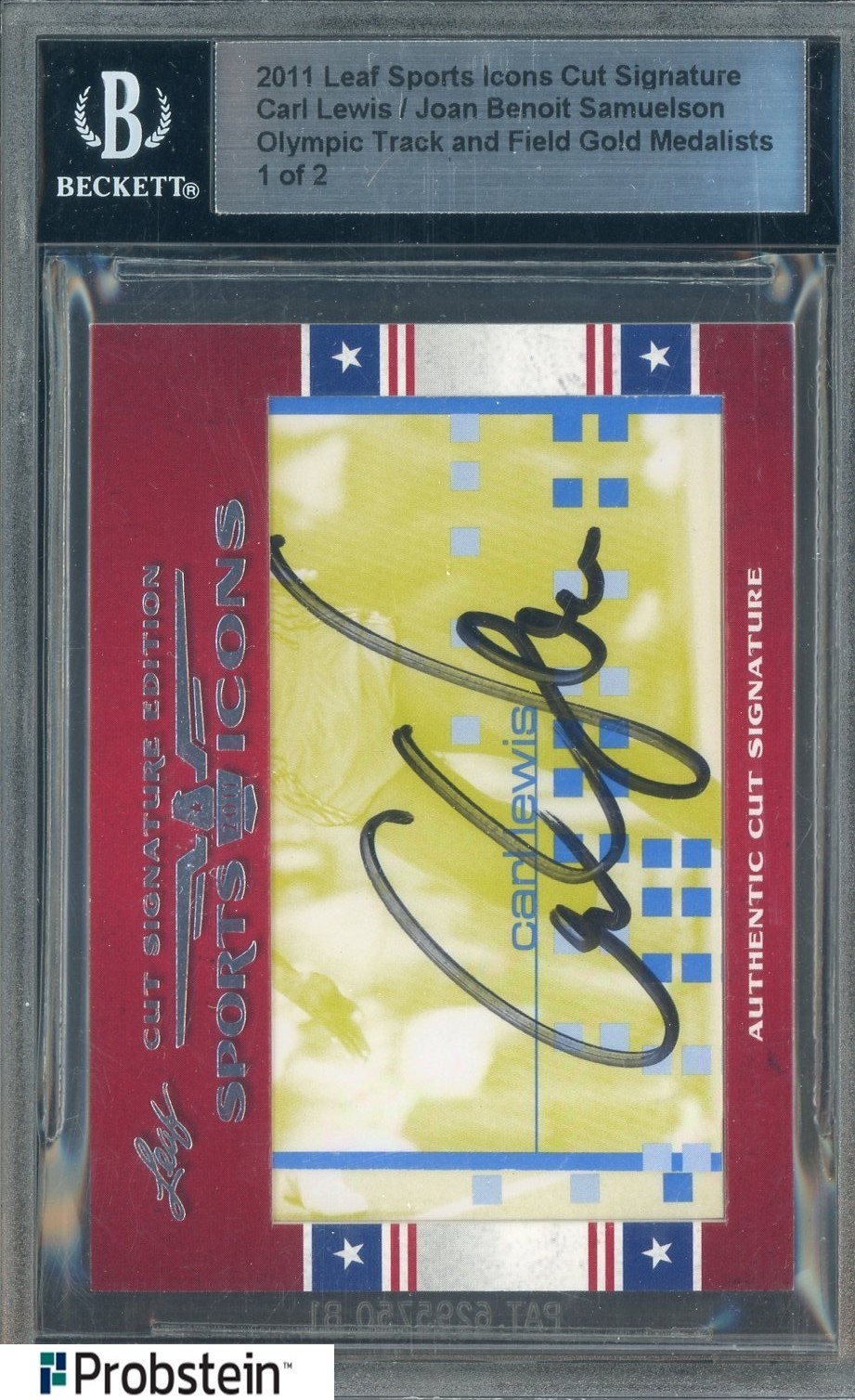 2011 Leaf Sports Icons Cut Signature Carl Lewis Joan Benoit Samuelson ...
