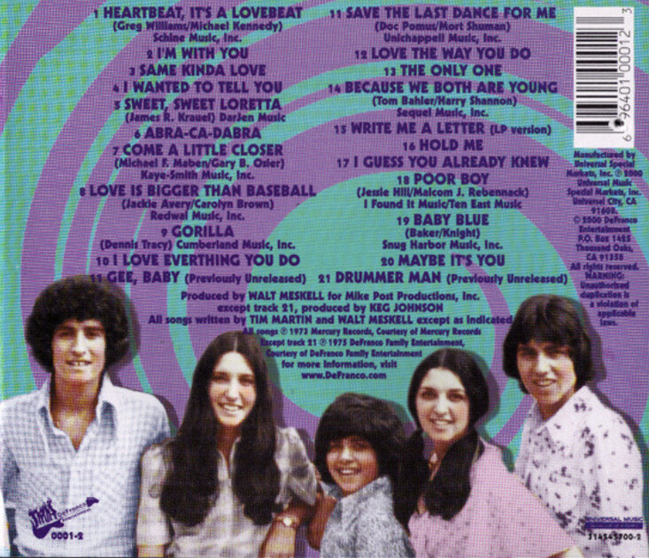 The DeFranco Family - Heartbeat It’s A Lovebeat and Save The Last Dance ...