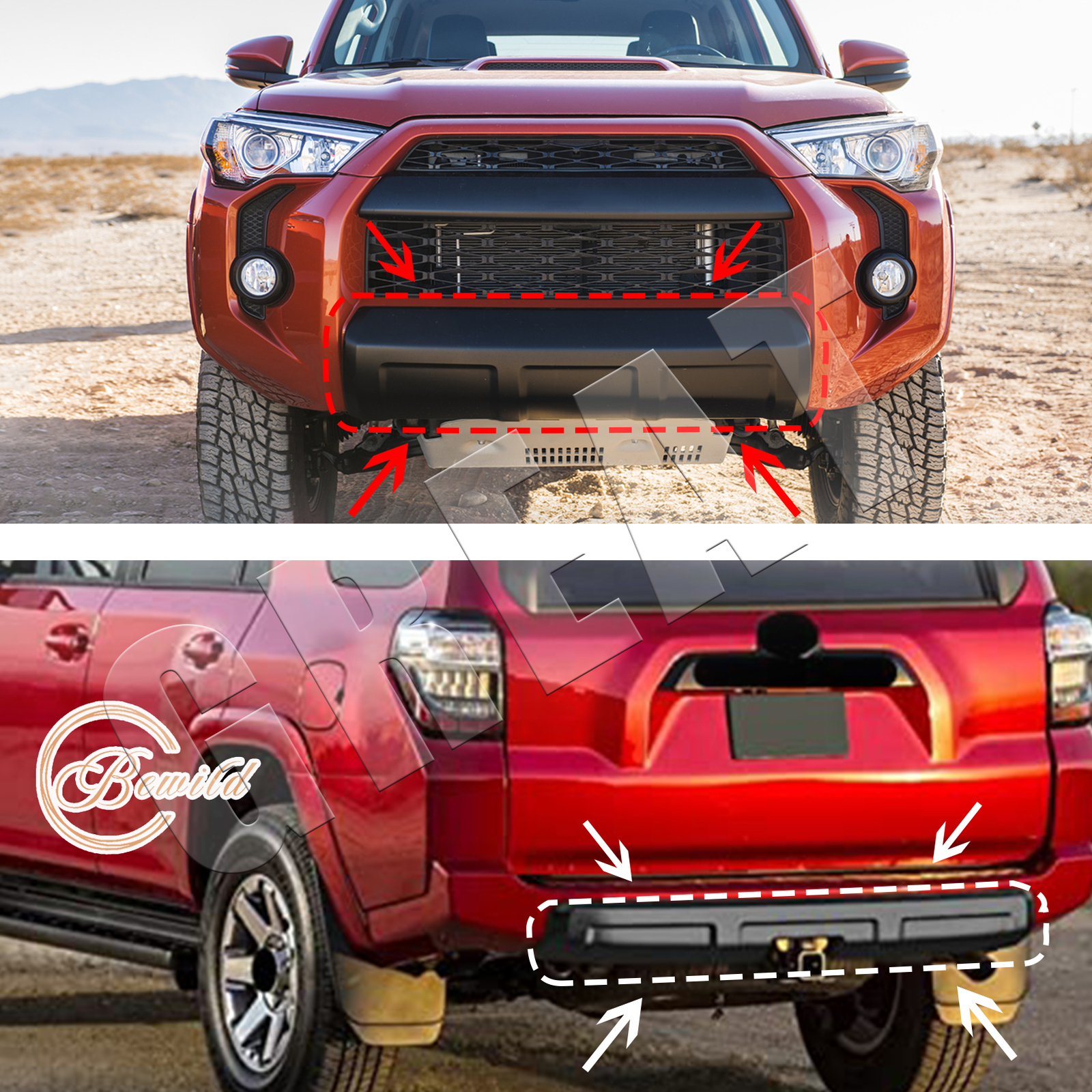 For 2014-2023 Toyota 4Runner TRD Matte Black Lower Valance Panel Bumper ...