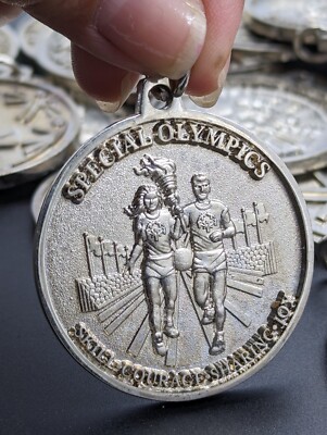 Special Olympics- Skill Courage Sharing Joy - 1.75" D Silver Award ...