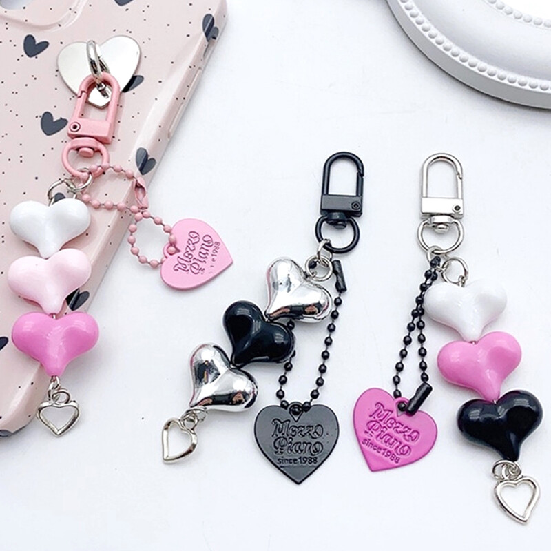 Contrast Color Love Chain Keychain Phone Camera Chain Bluetooth ...