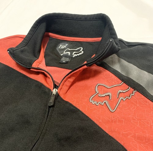 Fox Racing Jacket Mens XL Black Red Full Zip Track Riding Motorsports ...