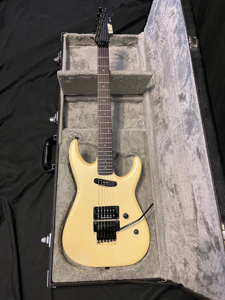 Rare 1991 Vintage ESP M-1 Guitar H/S in Pearl White W/Case Queensryche ...