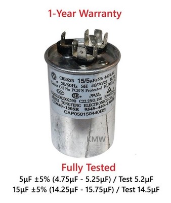 Dual CBB65B Run Capacitor 440VAC 440V AC 5/15uF 5+15 uF MFD ...