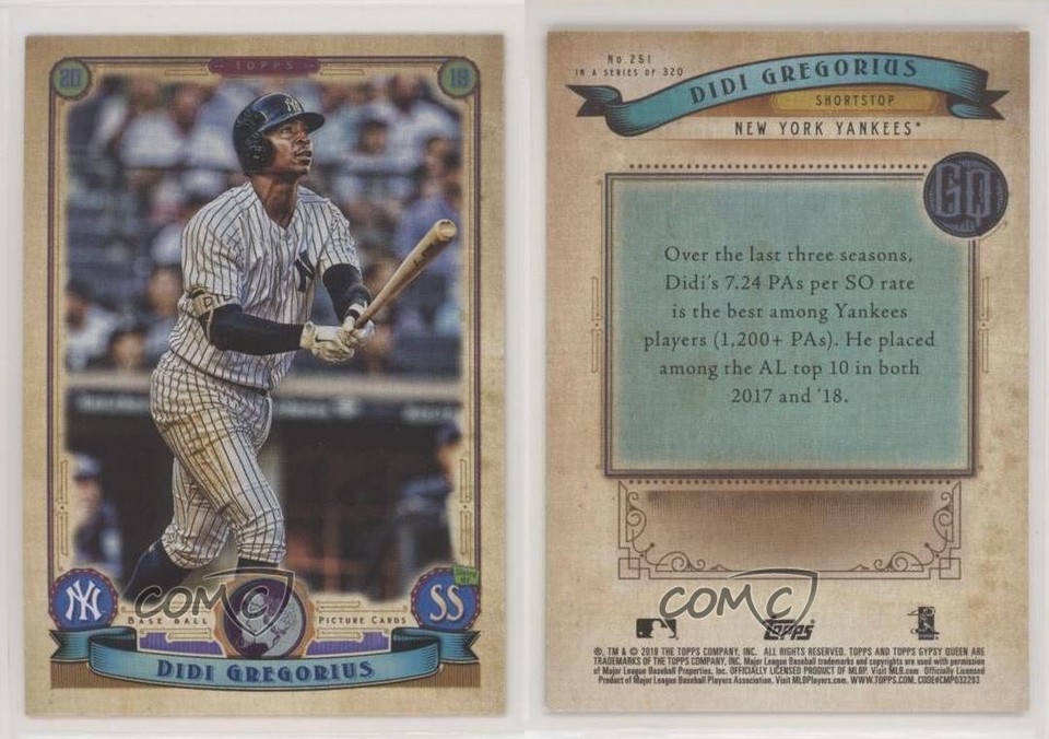 2019 Topps Gypsy Queen GQ Logo Swap Didi Gregorius #251 w5u | eBay