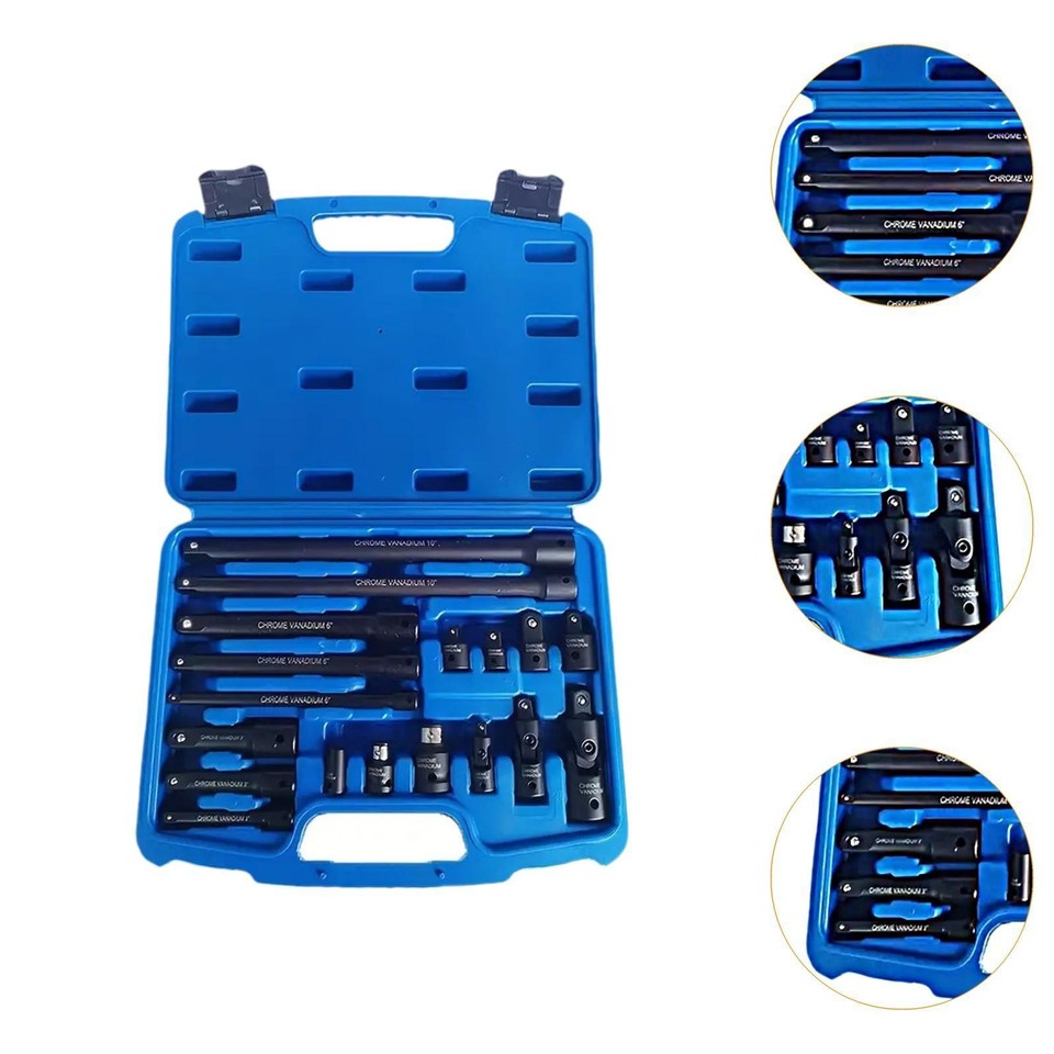 18 Pieces Drive Socket Extension Set Multipurpose Impact Coupler ...