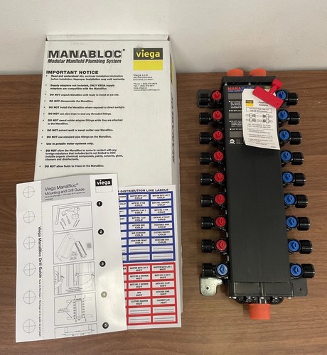 Viega Manabloc Modular Manifold Plumbing System 18 Port (8 Hot & 10 ...