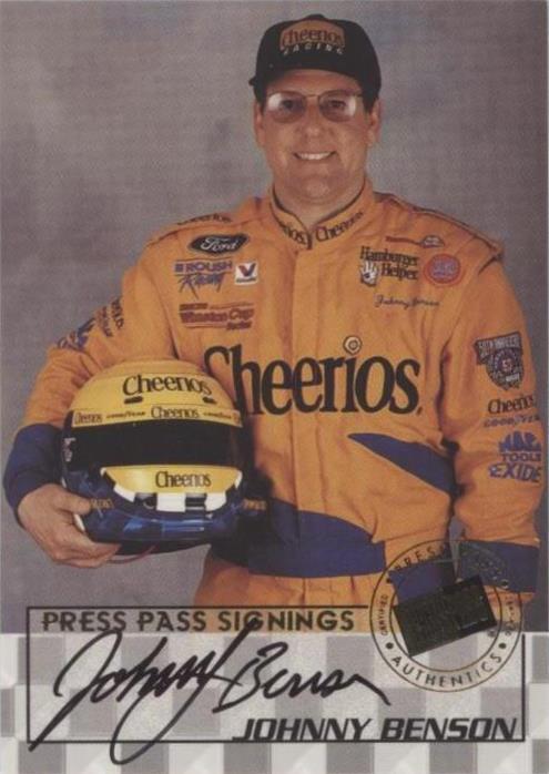 1998 Press Pass - Signings Johnny Benson Jr. #18 (AU) for sale online ...