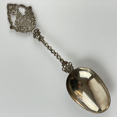 Antique 19th Century Dutch Solid Silver Serving Spoon Windmill Topped ...