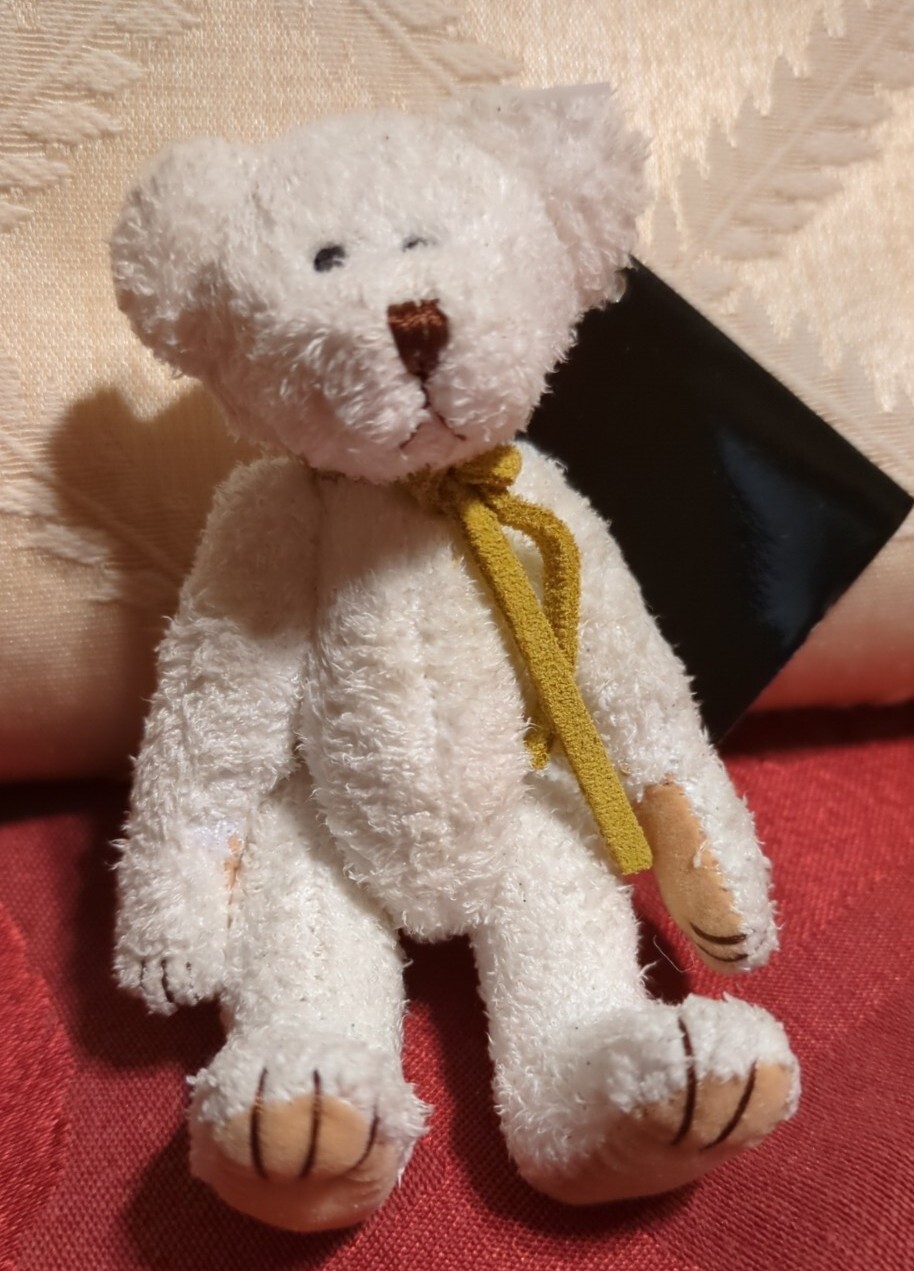 Vintage Pacific Craft Miniature jointed Teddy bear Mini 4.5" NOS Ivory ...