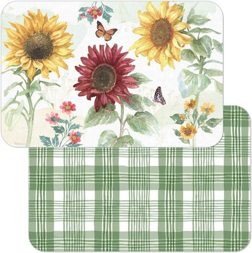 Sunflower Splendor Reversible Easy Care Set of Four Placemats, Made in ...