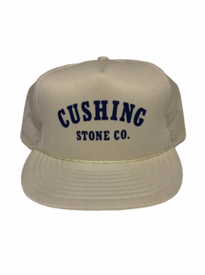 Vintage Cushing Stone Co. White Mesh Trucker Snap Back Hat Cap Free US ...