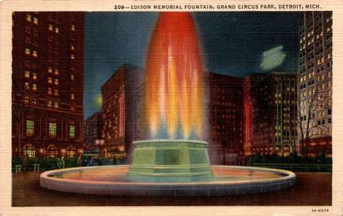 Edison Memorial Fountain, Grand Circus Park, Detroit, Michigan, West ...