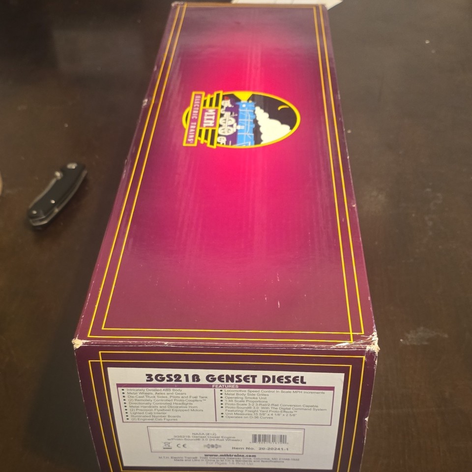 MTH O Gauge Diesel Locomotive 3GS21B Genset NASA #12 3-Rail Sound 20 ...