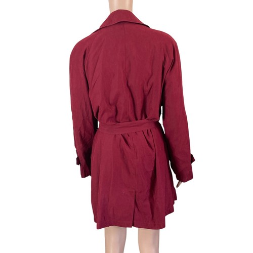 London Fog Trench Coat Womens Medium Rust Colored Red Double Breasted ...