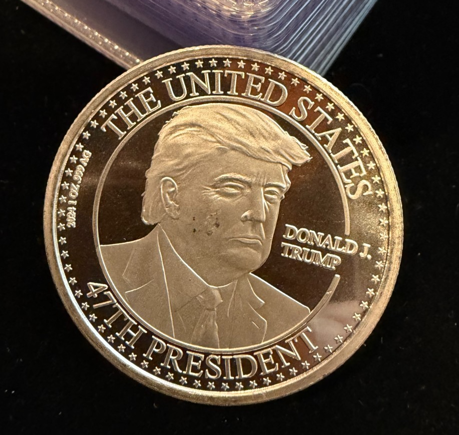 1 oz .999 Fine Silver Donald Trump TRUMP 47 Silver Victory Round MAGA ...