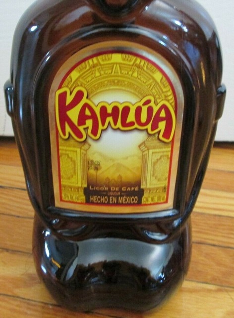 Vtg Kahlua Glass Tiki Liquor Bottle Aztec Mexico Heritage Edition 980 ...