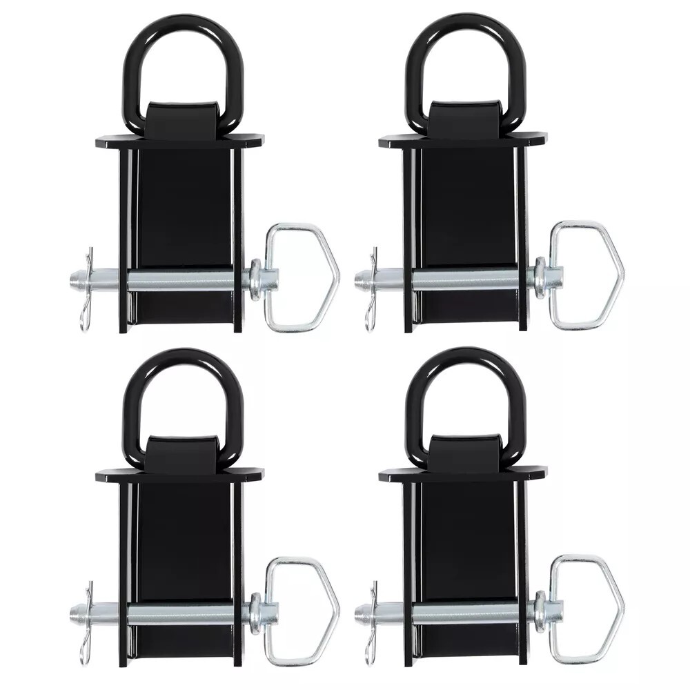 4PCS Heavy Duty 12000 Lbs Removable D-Ring Stake Pocket Powder Coated ...