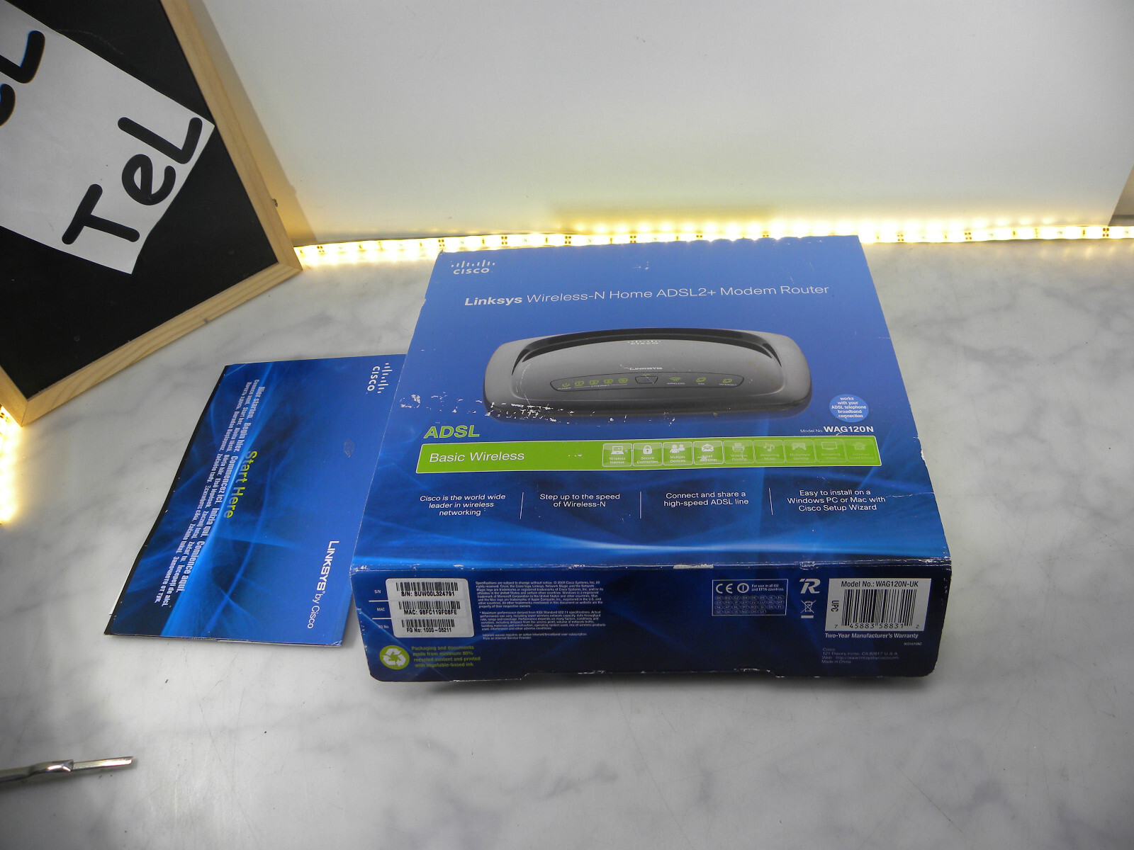 Cisco Linksys WAG120N Wireless-n Home Adsl2 Modem Router for sale ...