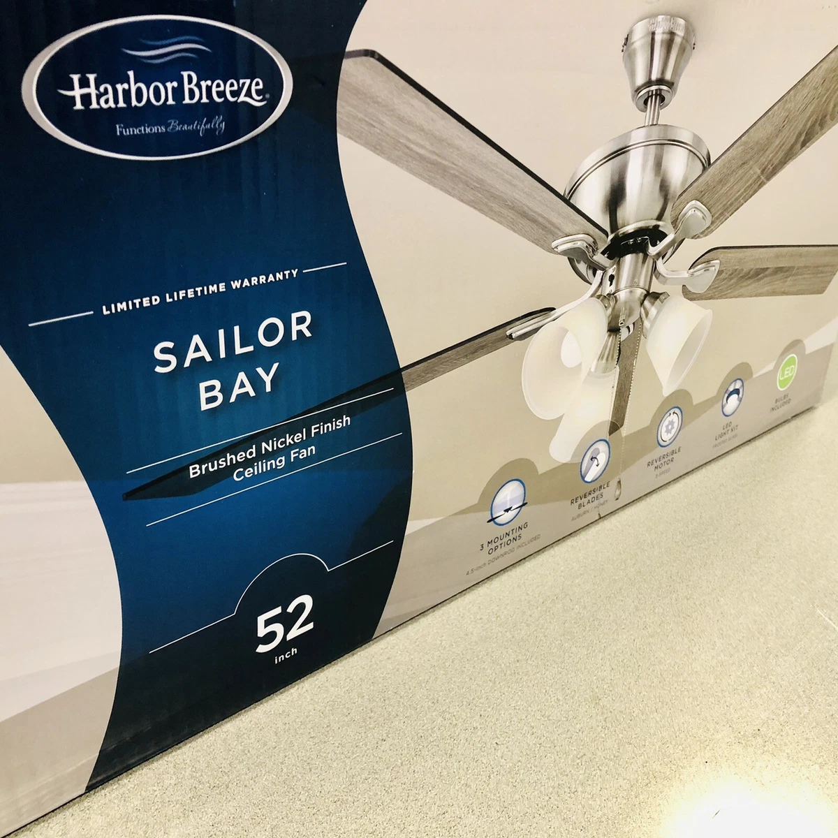 Harbor Breeze 52 Polished Brass Ceiling Fan | Shelly Lighting