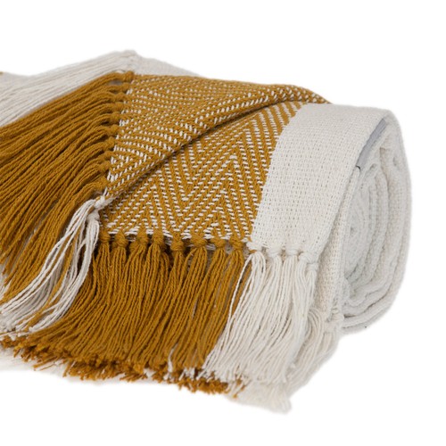 Parkland Collection Transitional Stripe Mustard Rectangle 60" x 50 ...