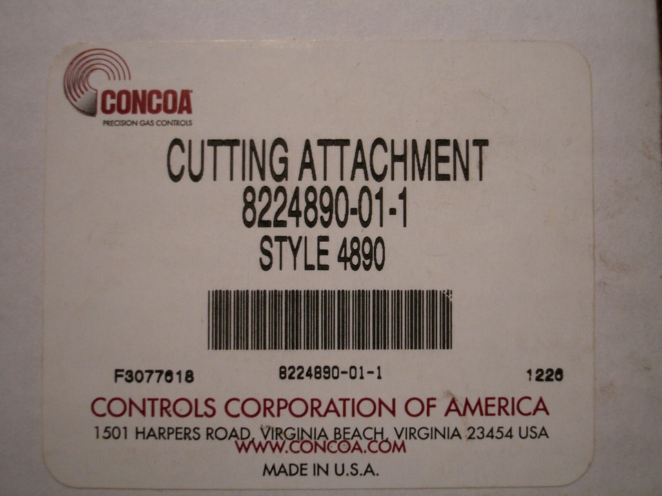 Concoa cutting torch attachment 8224890-01-1 (Style # 4890) | eBay