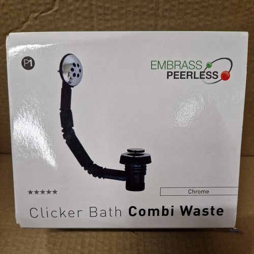 Embrass Peerless 1 1/2" Clicker Bath Combination Waste in Chrome, 201995 5055967909342 | eBay UK