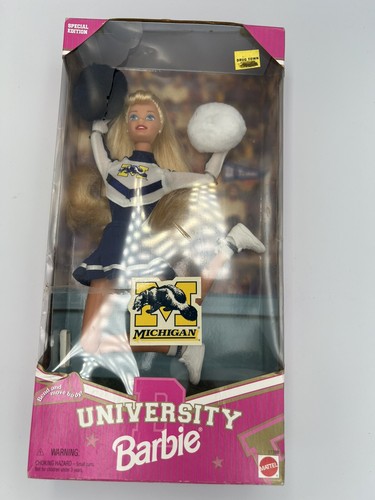 University Barbie Cheerleader Doll - Michigan Wolverines (1996 ...
