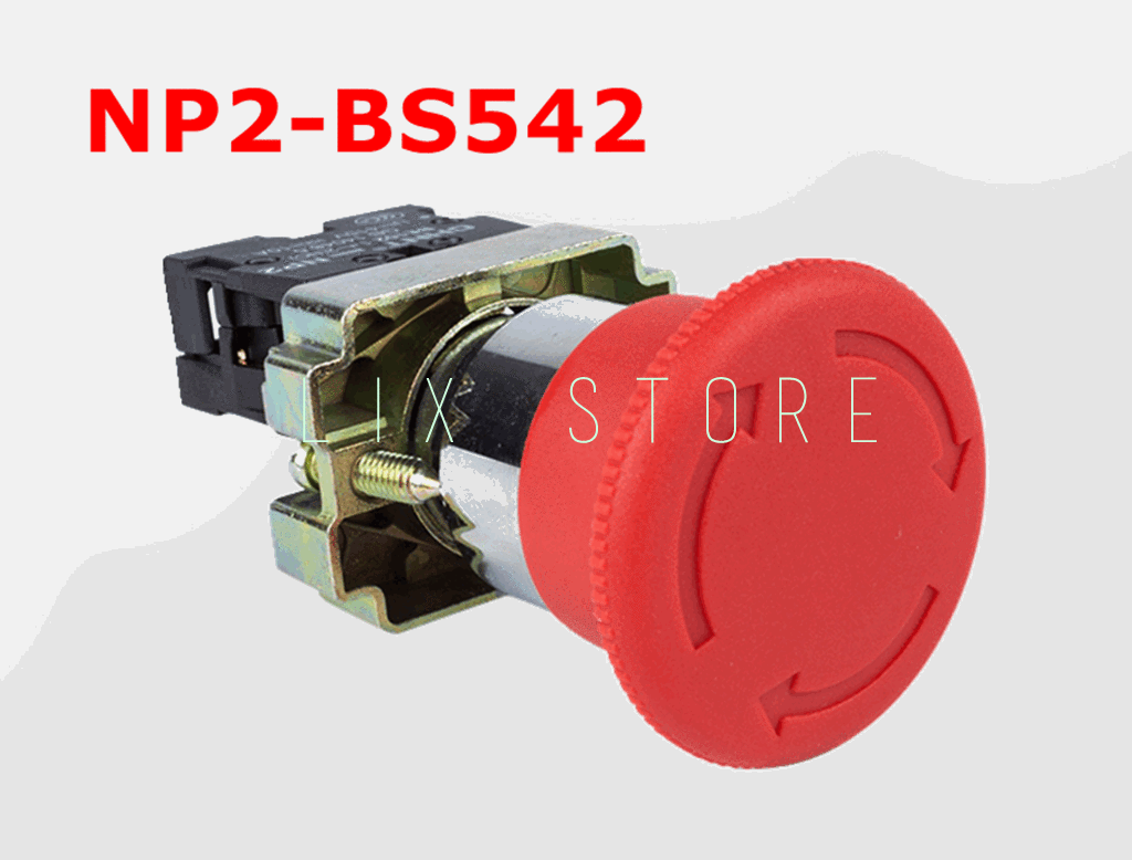 1PC NP2-BS542 Emergency stop button switch 1 Normally closed rotary reset 22mm | eBay