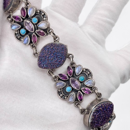 Nicky Butler Sterling Silver Druzy Amethyst Multigemstone Statement ...