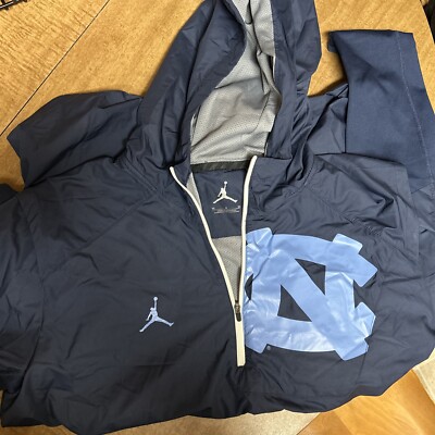 Nike Jordan Mens Medium UNC Tar Heels Long Sleeve Pullover Jacket Navy ...