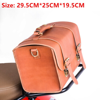 Handwork Scooter Genuine Leather Classic Soft Top Box Luggage Storage ...
