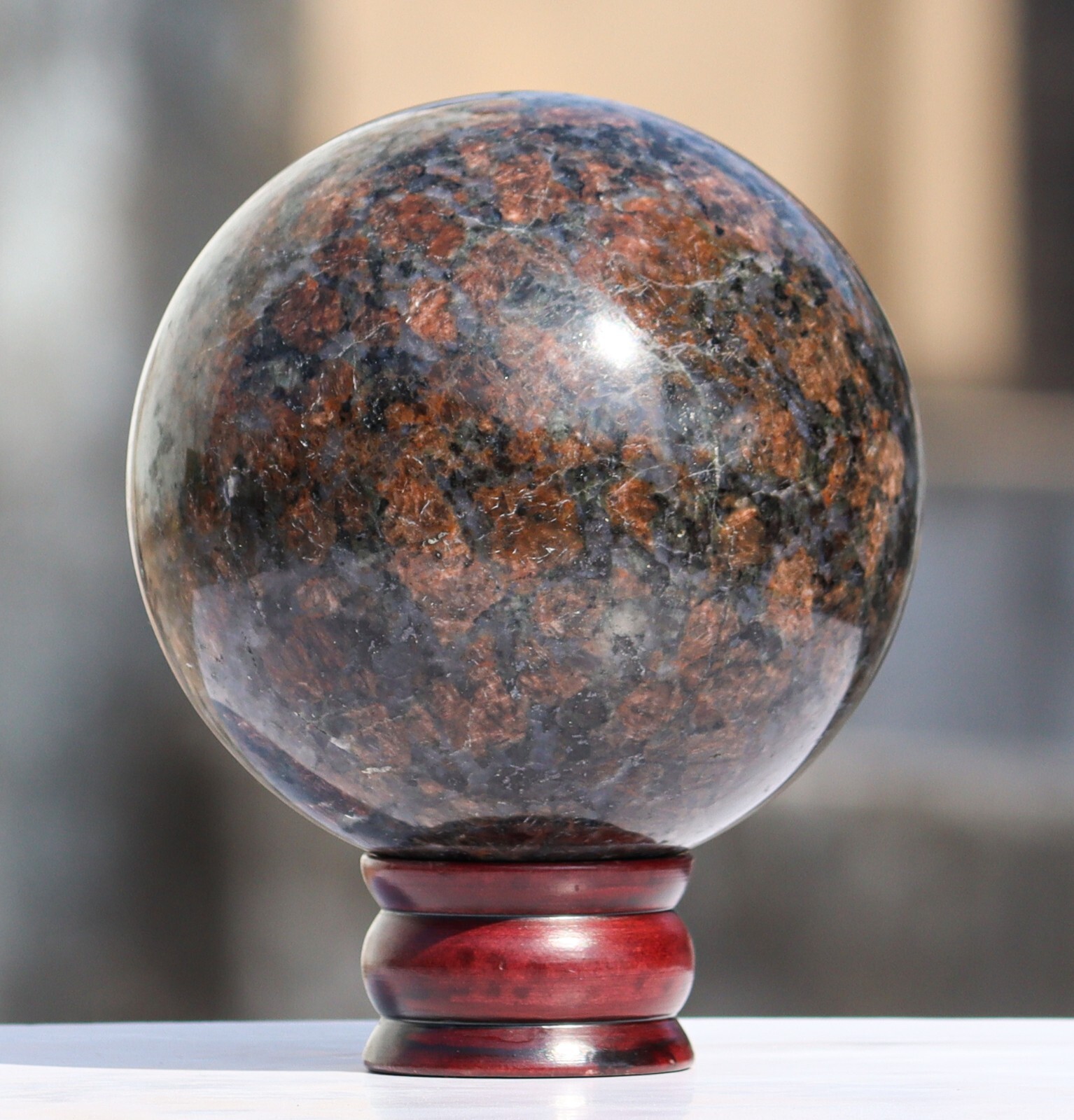 125MM Blue Iolite Cordierite Sphere Stone Of Muses Water Sapphire ...