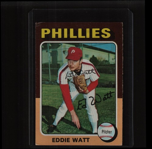 EDDIE WATT AUTHENTIC AUTOGRAPHED 1975 TOPPS BASEBALL CARD | eBay