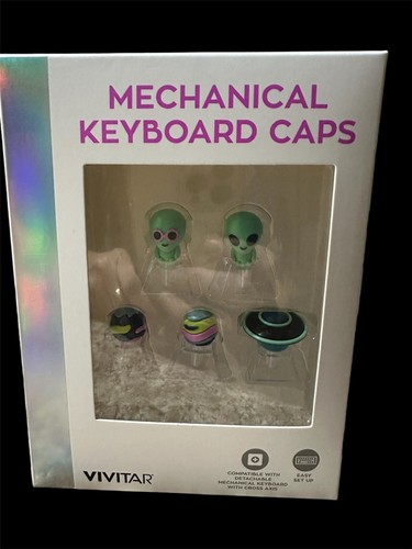 Set Of 5 Vivitar Mechanical Keyboard Cap Alien UFO Space Novelty Keycap ...
