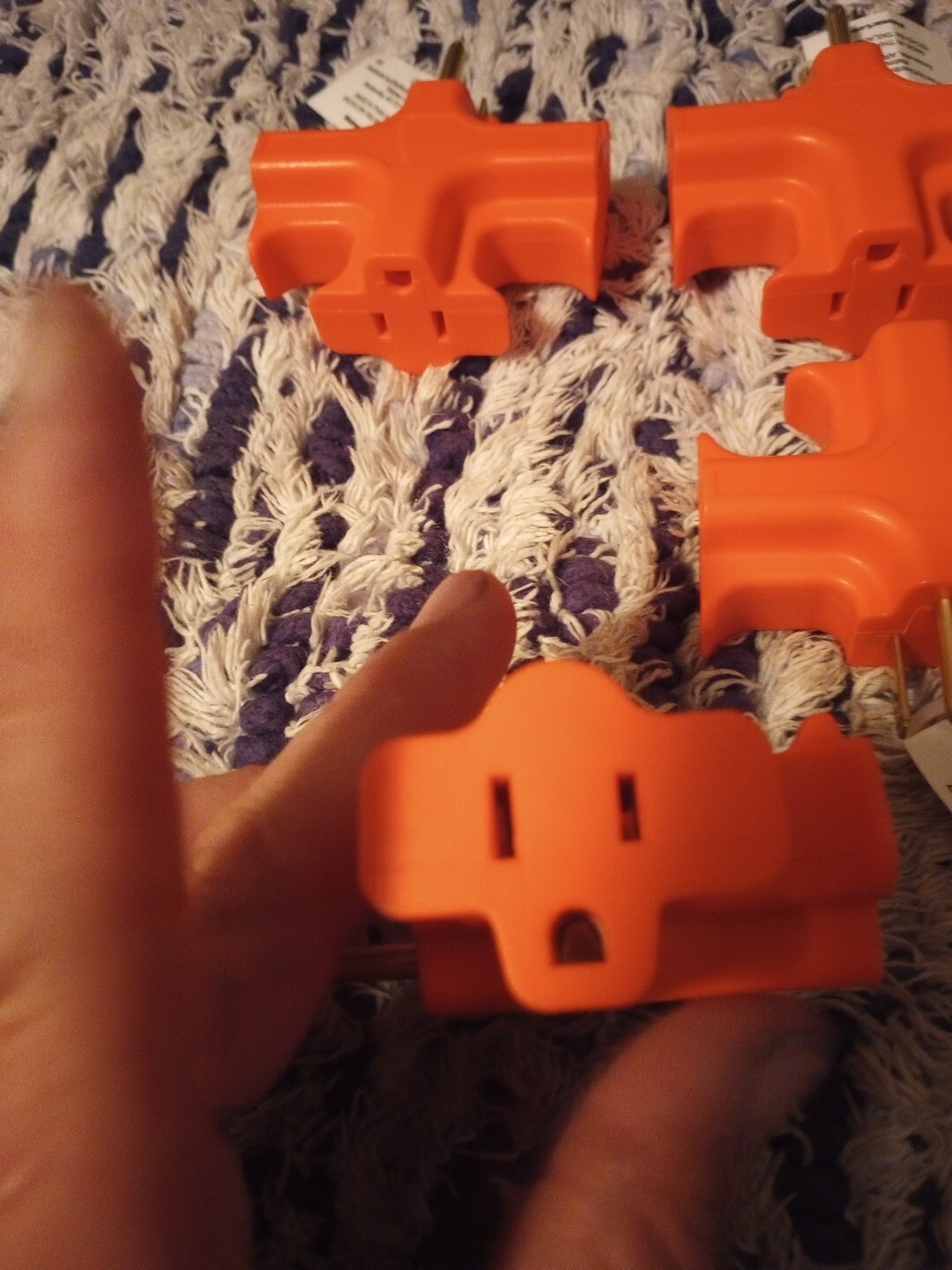 Electrical Power Splitters 4 Pack Orange 3 Outlet 3 Prong Plug In Power ...