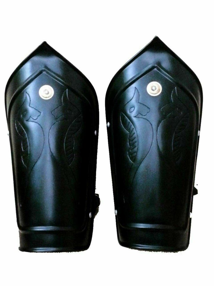 Medieval Iron Steel Arm Guards Black Metal Guard Vambraces Spartan ...