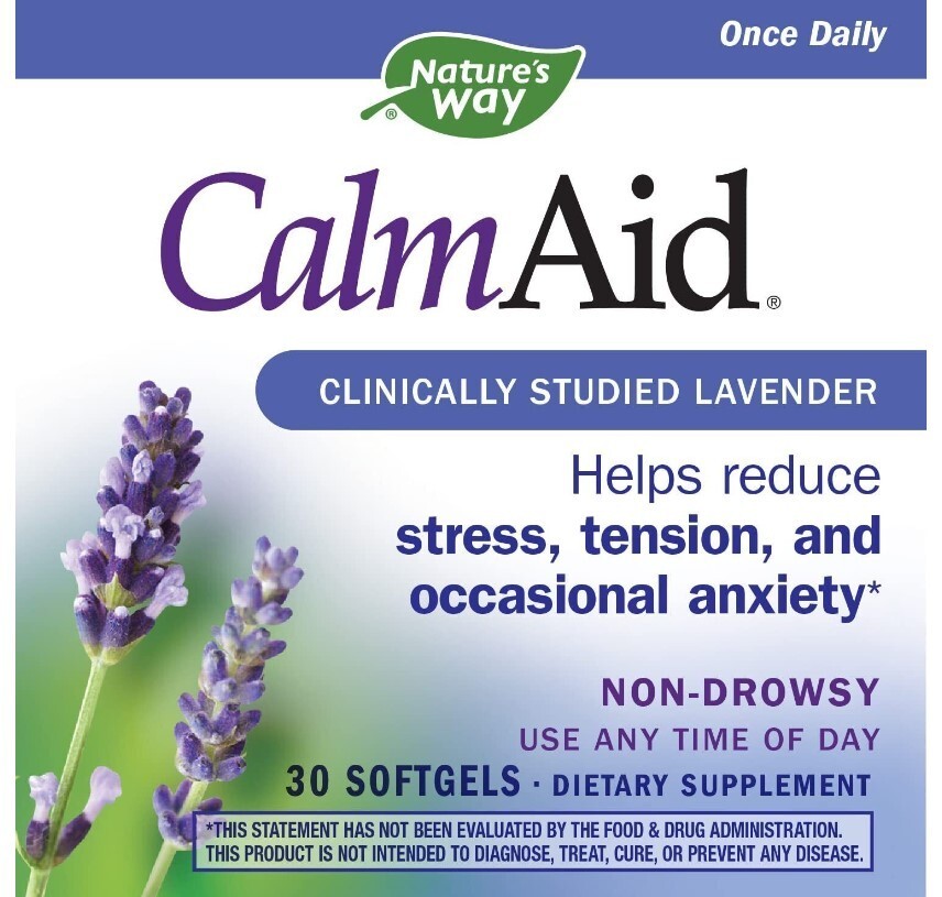 Natures Way Calm Aid Silexan Lavender Oil Reduce Stress Packaging may ...
