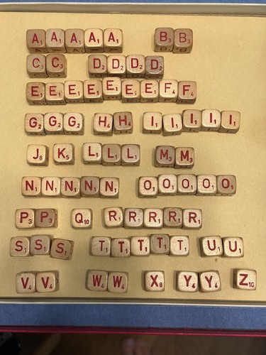Scrabble RSVP Game Wooden Red Letter Cube Replacements PER EACH, NOT A ...